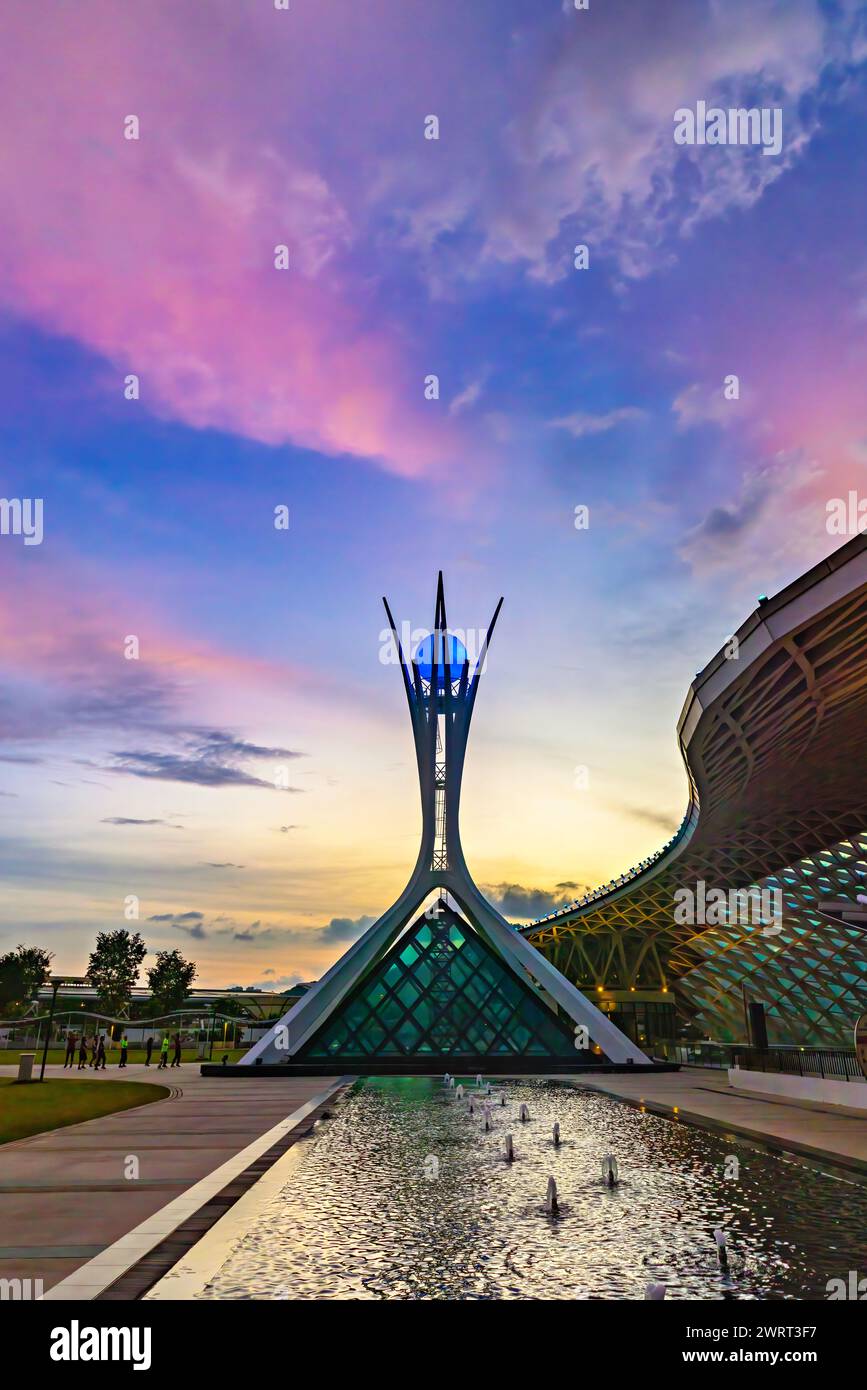 A Magnificent Pink Sunset over Penang Spice Auditorium Stock Photo - Alamy