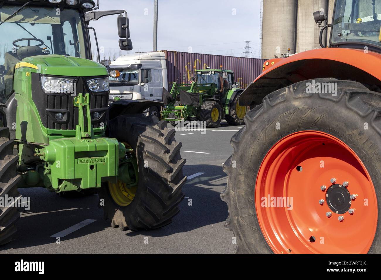 Gent, Belgium. 14th Mar, 2024. Tractors are seen at the 'Turborotonde ...