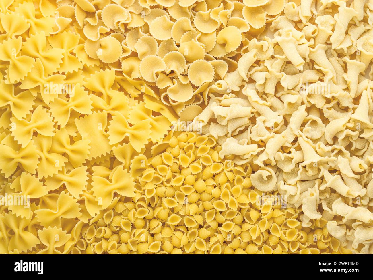 Background of different pasta types. Concept of culinary, food ...