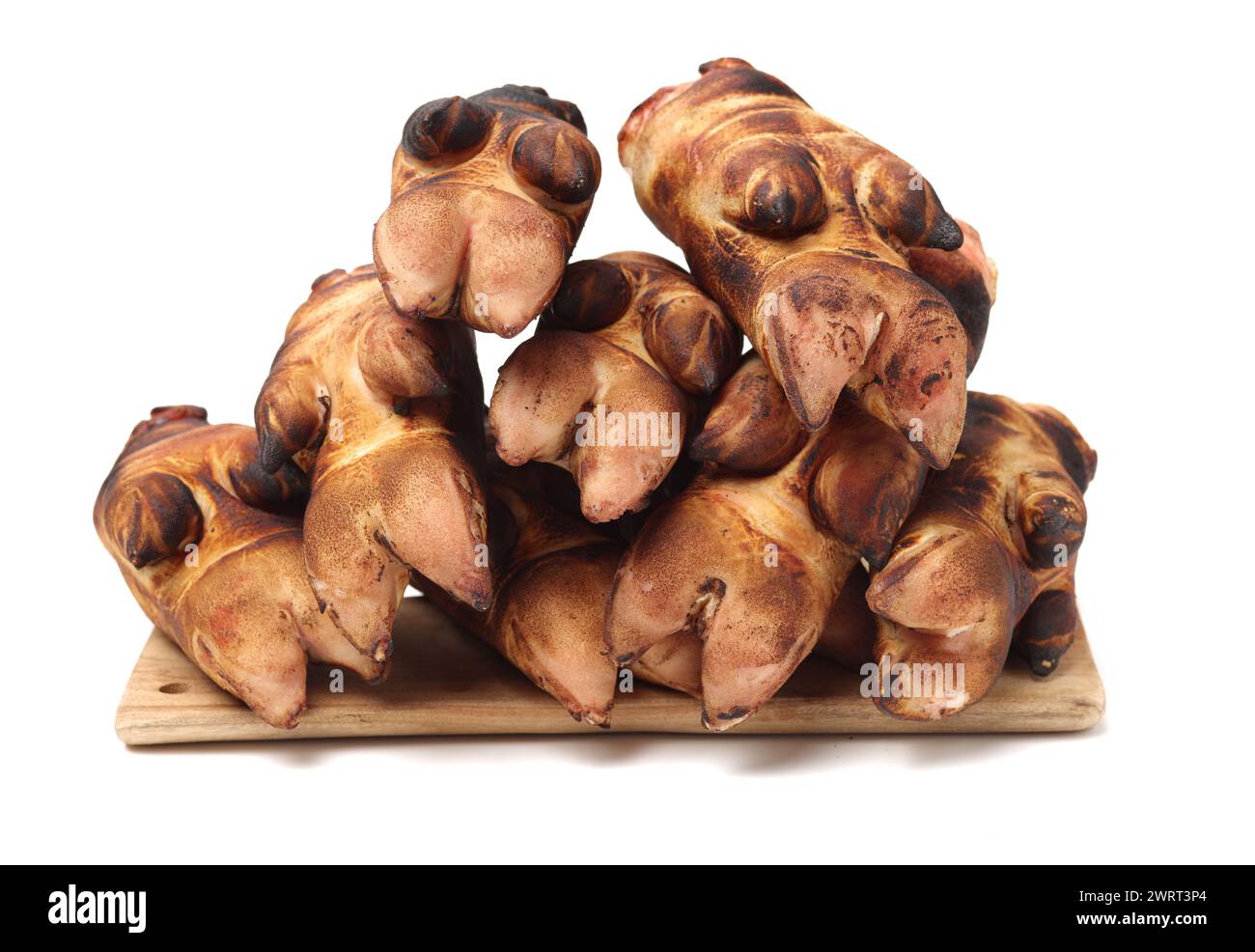 fresh pig trotter on white background Stock Photo - Alamy