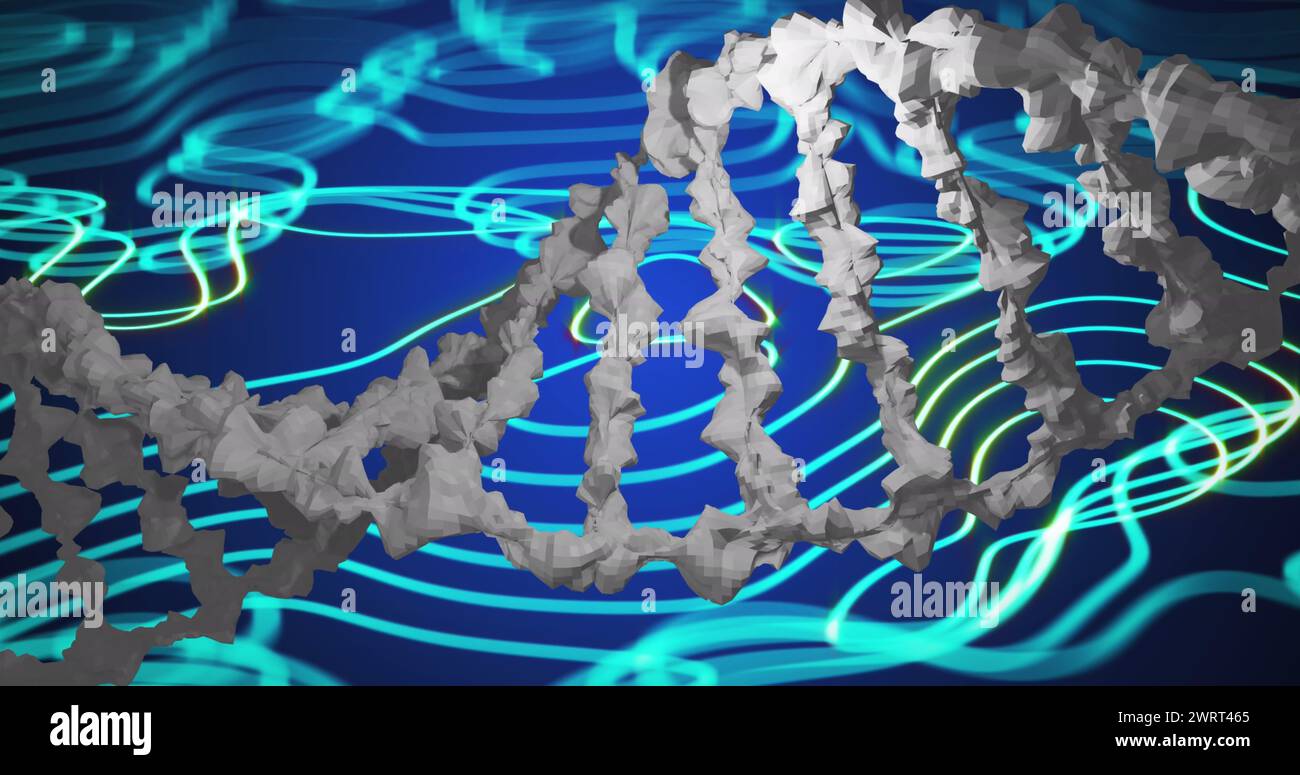 Image of dna strand and network of connections Stock Photo - Alamy