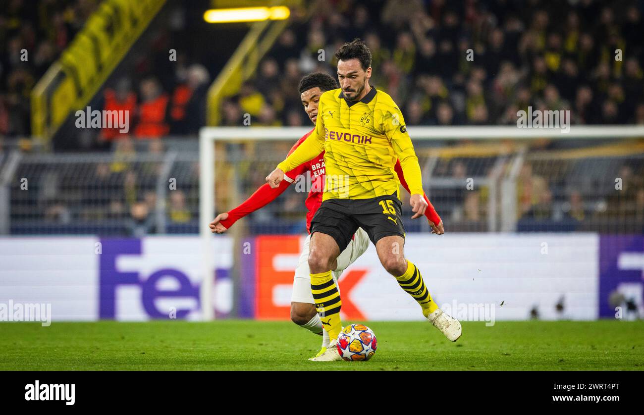 Dortmund, Germany. 13th Mar 2024. Mats Hummels (BVB), Malik Tillman ...