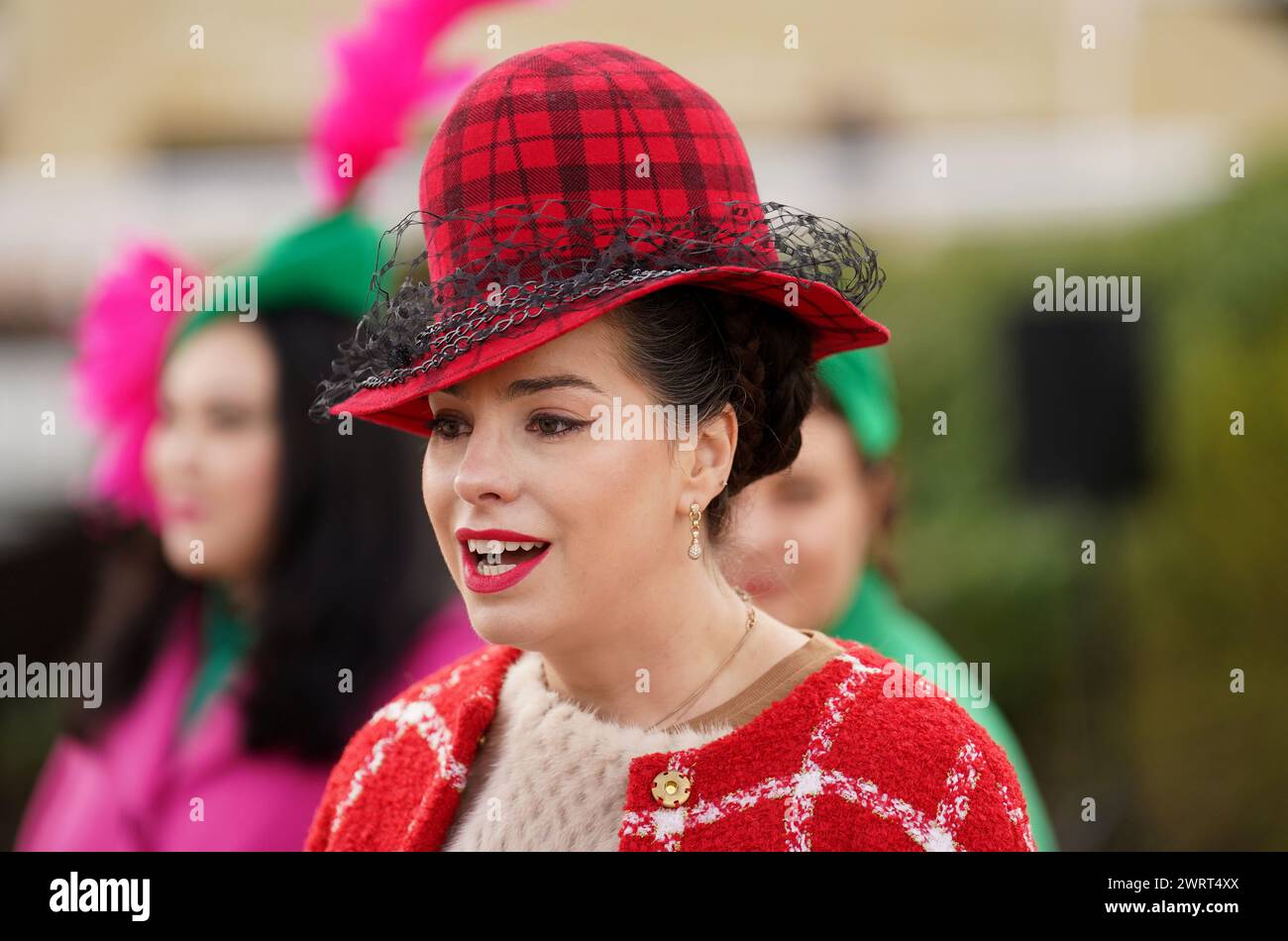 Racegoers arriving on day three of the 2024 Cheltenham Festival at ...