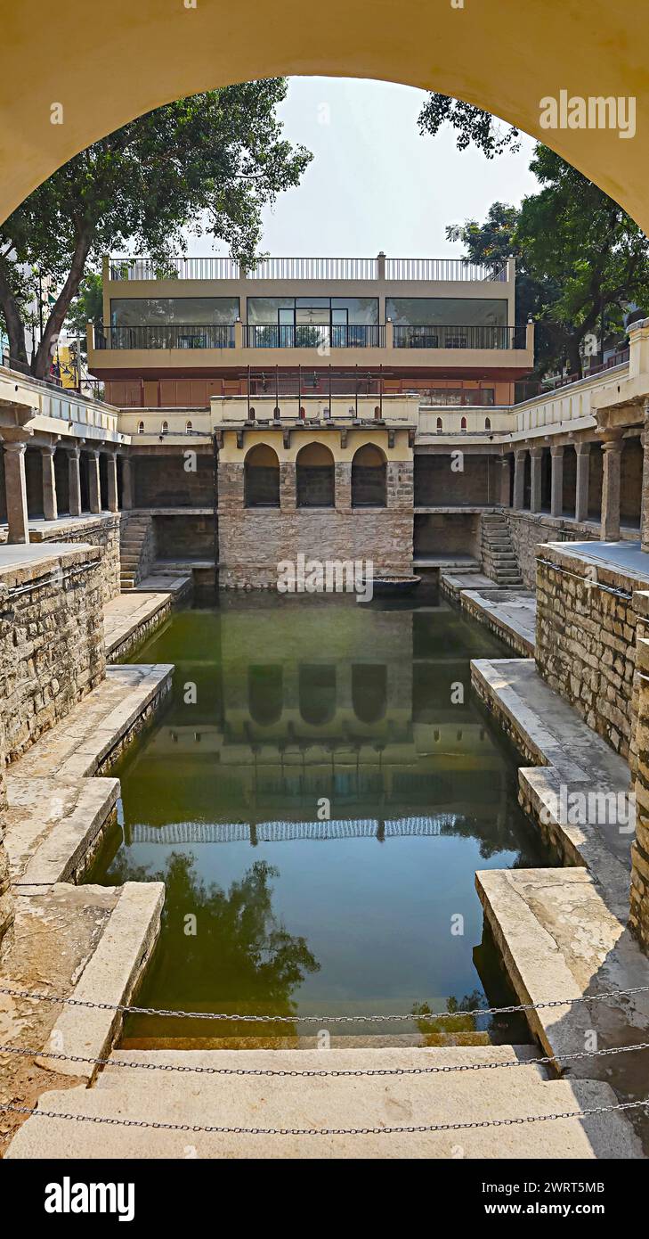 View of Bansilalpet Stepwell, 17th Century 6 Levelled Stepwell ...