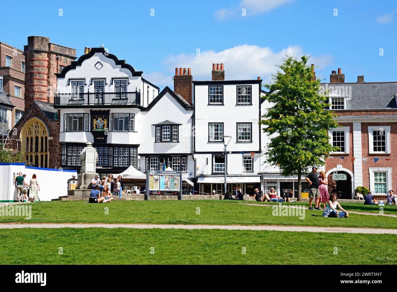 Front view of the Mols and other building in Cathedral Close tourists ...