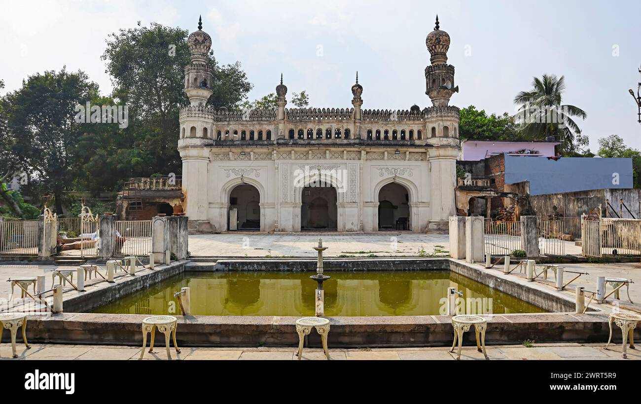 View of Masjid e Paigah and Paigah Pond, Paigah Tombs, Hyderabad ...
