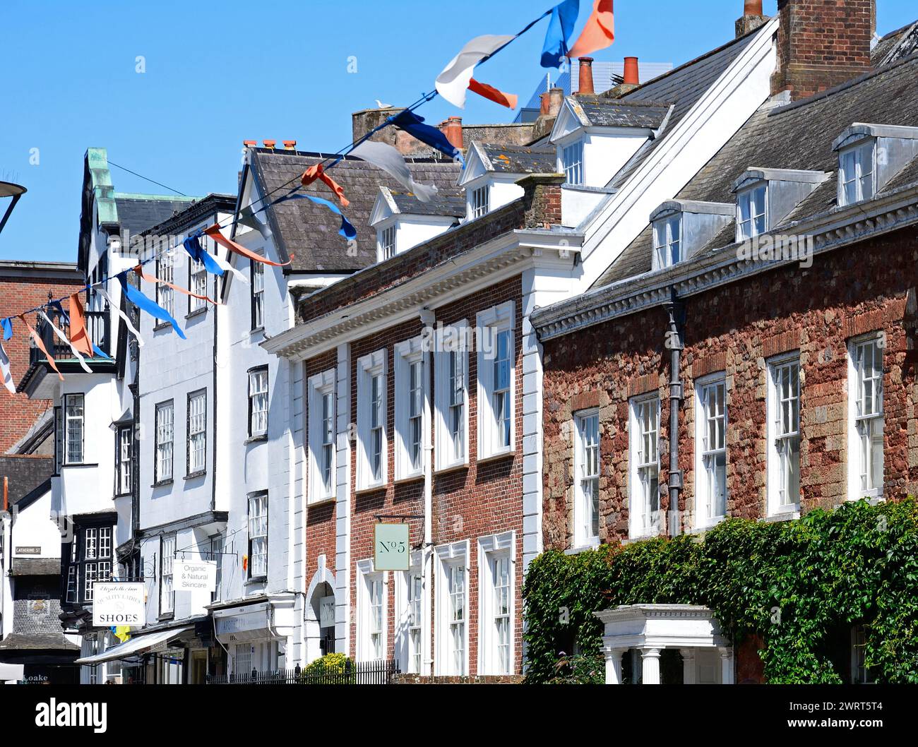 Traditional buildings in Cathedral Close with part of Mols to the rear ...