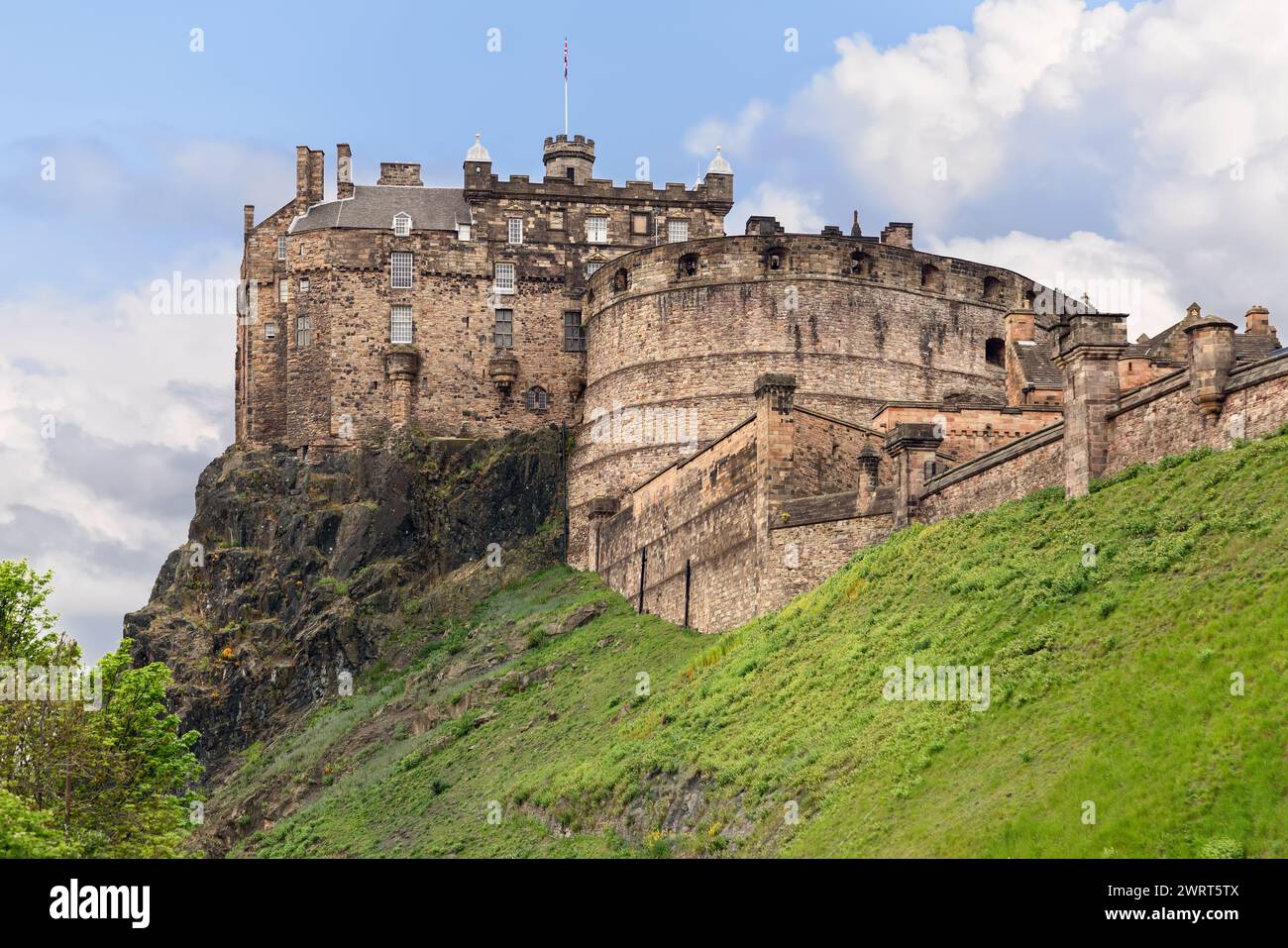 An iconic image of Edinburgh Castle, with its historic battlements and ...