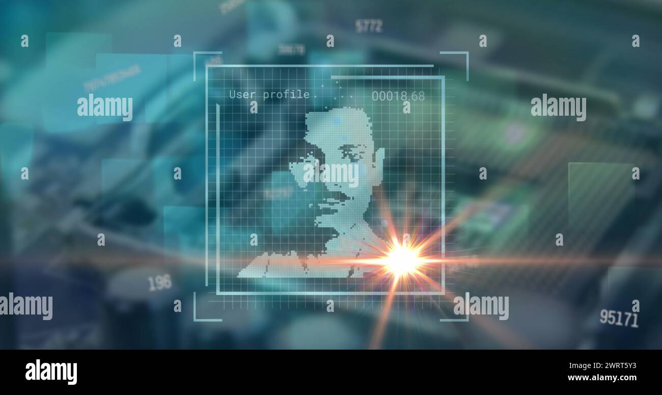 Image of light spot over multiple changing profile icons and numbers ...