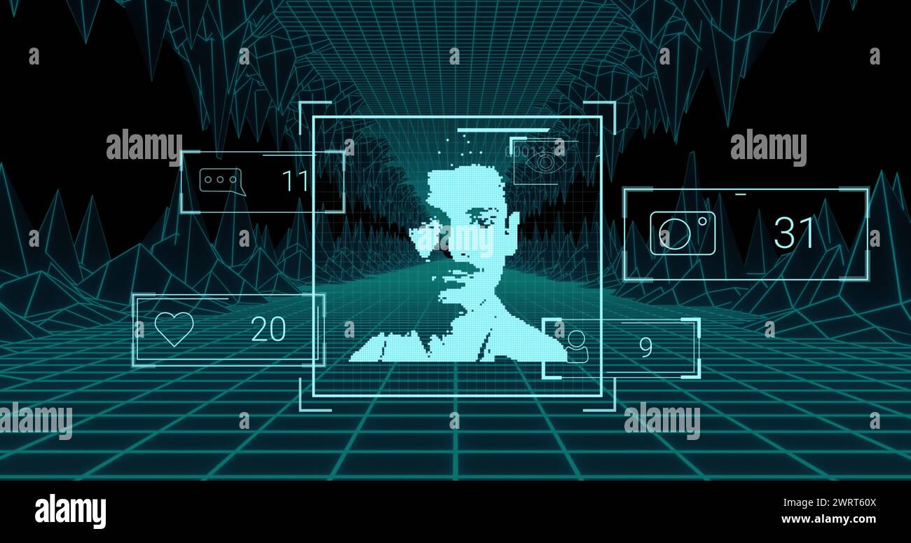 Image of user photos, social media reactions and data processing in ...