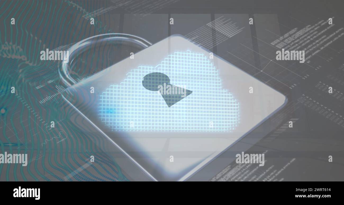 Security Padlock Protecting Online Data Processing And Connections