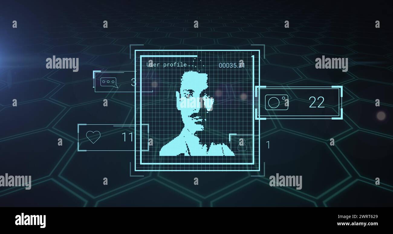 Image of user photos, social media reactions and data processing in ...