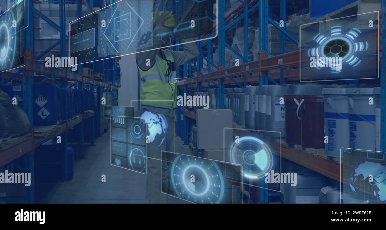 Image of data processing with scope scanning over african american ...