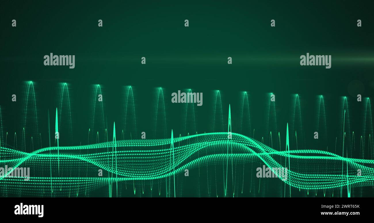 Image of data processing and light trails on black background Stock ...