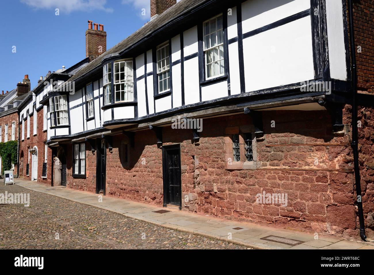 Traditional buildings along Cathedral Close in the city centre, Exeter ...