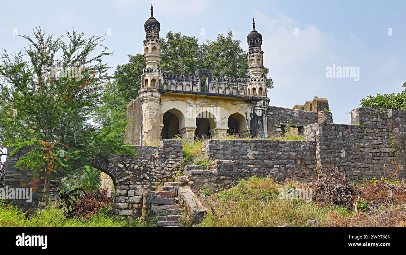 Mosque on the Top of the Elgandal Fort, Karimnagar, Telangana, India ...