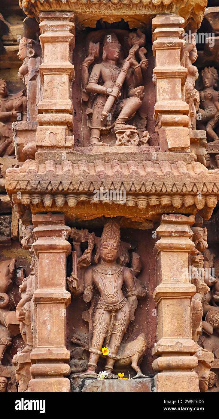 Bhadra niches in the south with Kartikeya in the lower tier and Shiva ...