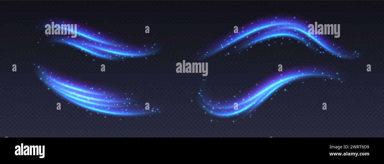 Cold air flow effect, fresh breeze, winter freezing wind, blue light ...