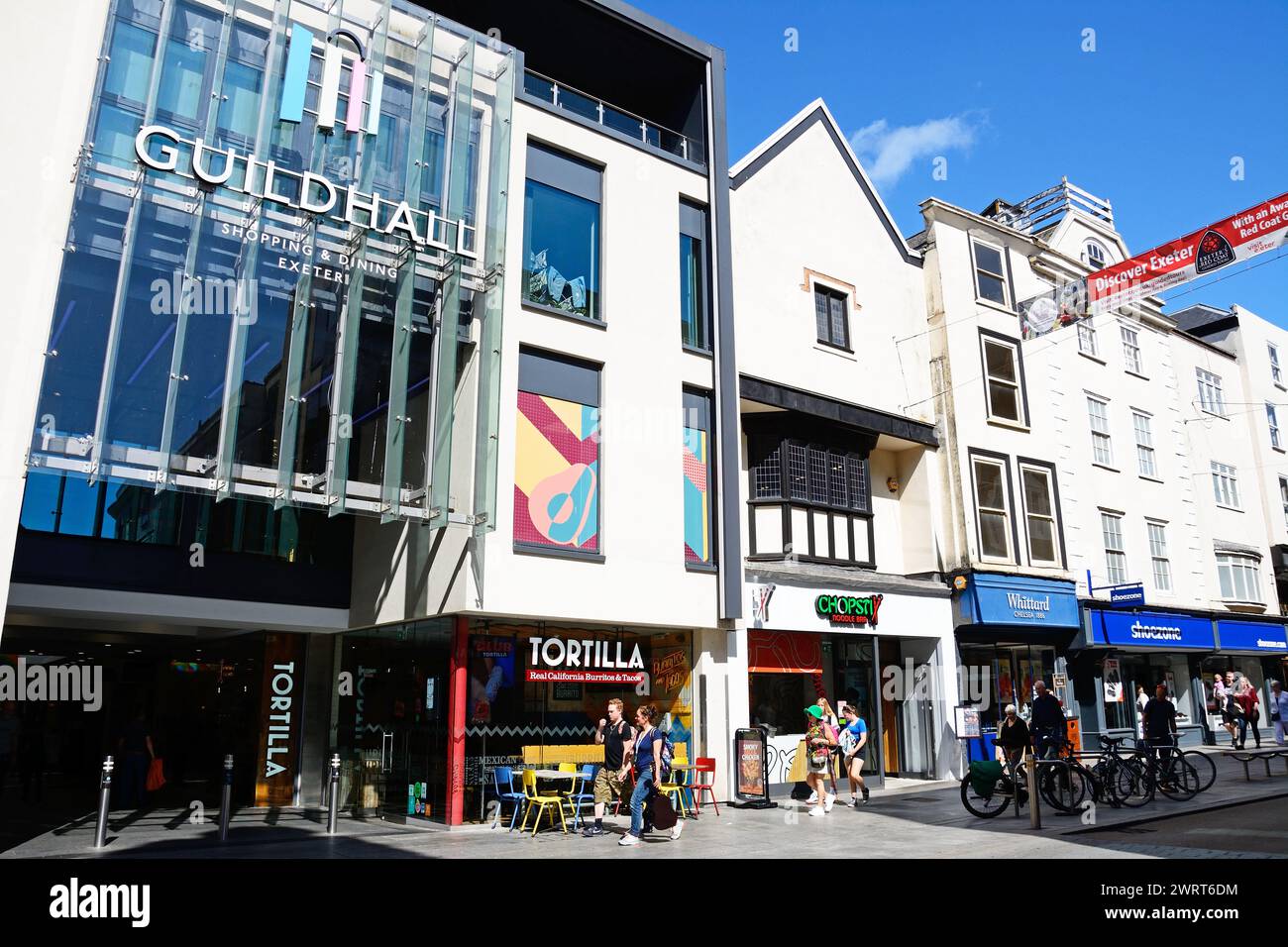View of the Guildhall Shopping Centre and other shops along High Street ...