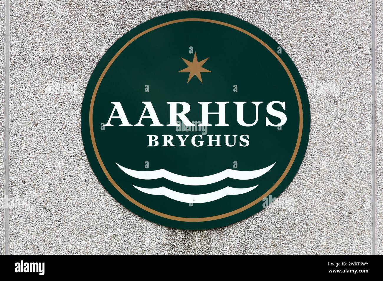 Aarhus, Denmark - June 5, 2019: Aarhus Bryghus logo on a wall. Aarhus ...