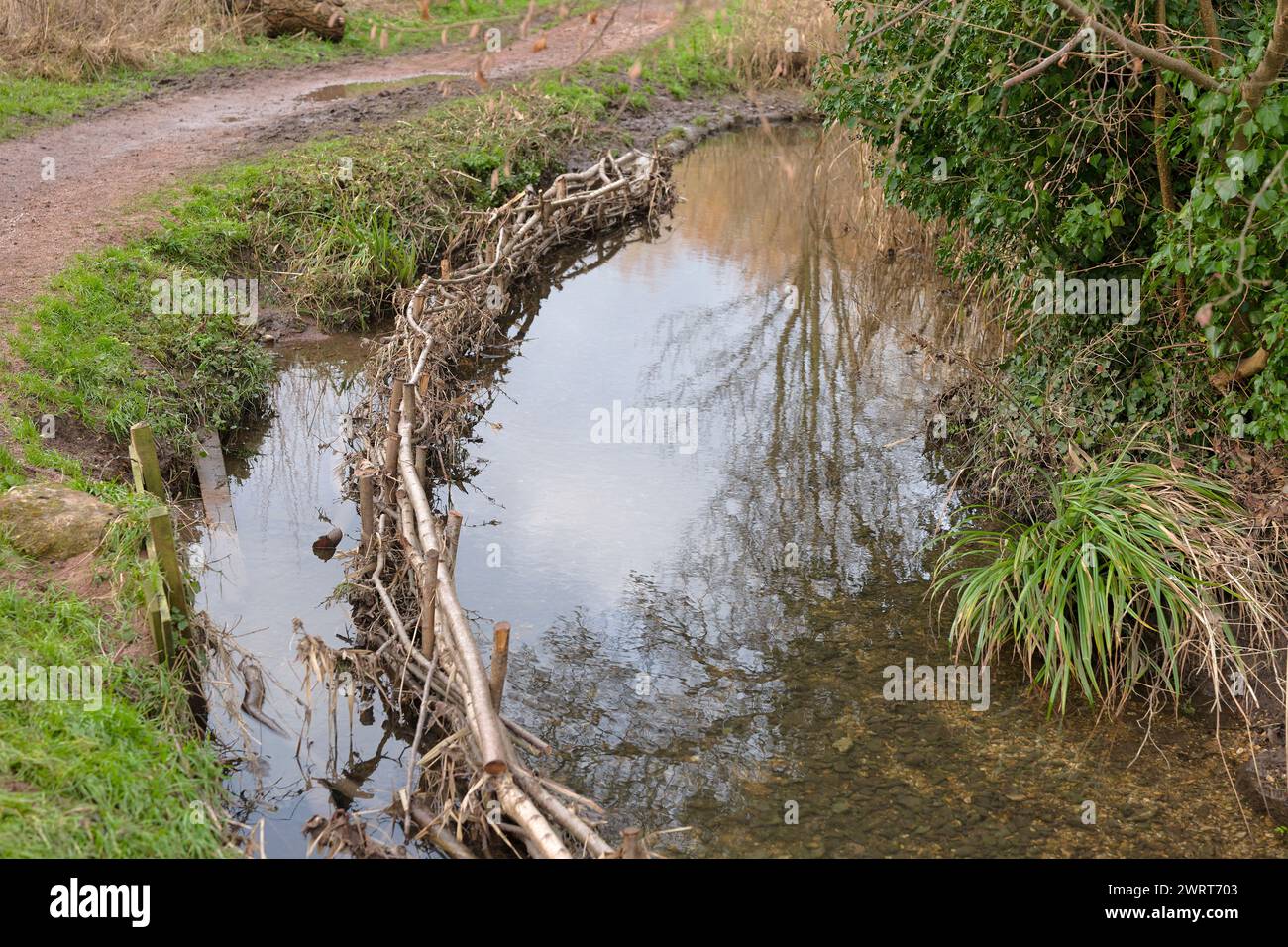 Traditional river bank protection added to the River Lea at Batford ...