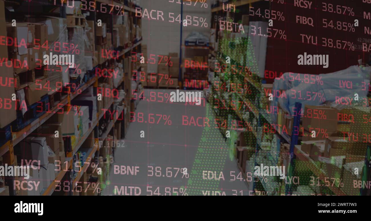 Image of stock market and financial data processing over empty ...