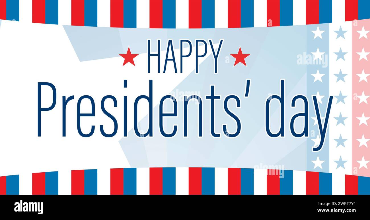 Image of happy presidents day text over american flag stars and stripes ...