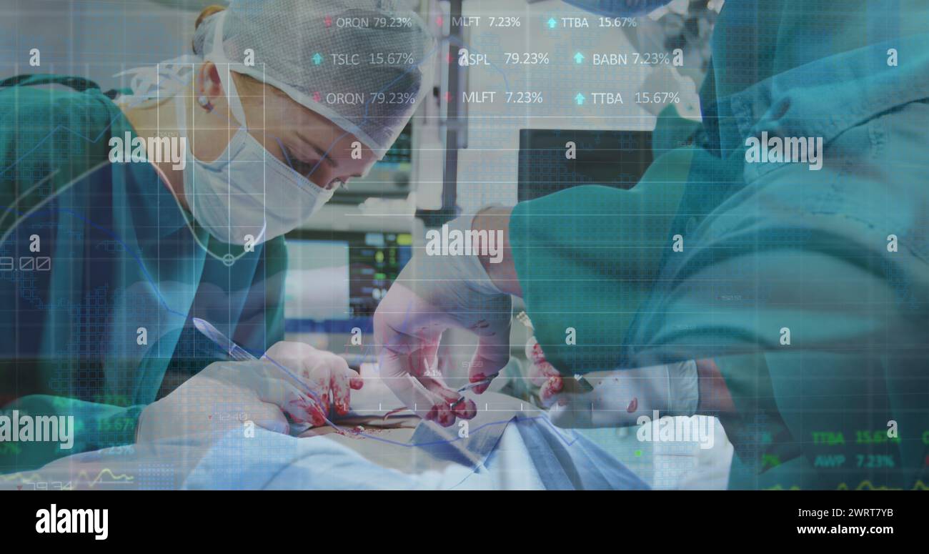 Stock market data processing over male and female surgeons performing ...
