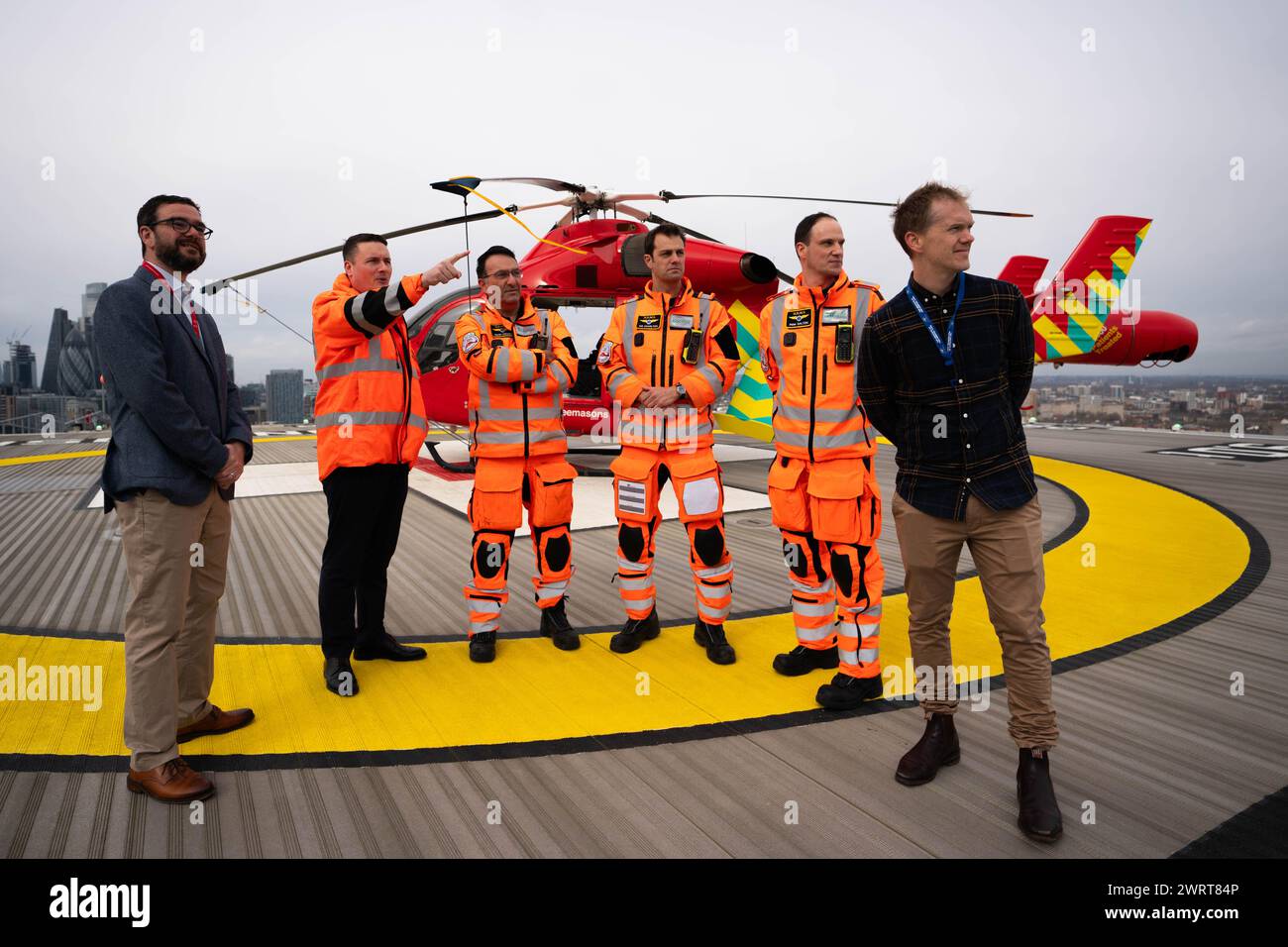 Dr Tom Hurst (left), Medical Director of London's Air Ambulance, with ...