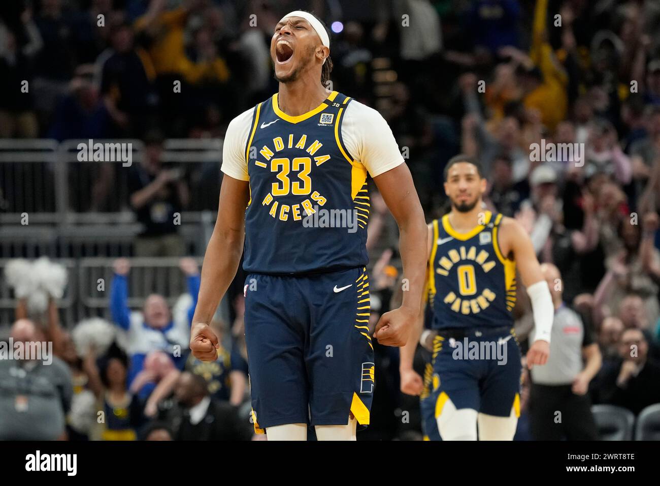 Indiana Pacers center Myles Turner (33) in action during an NBA ...