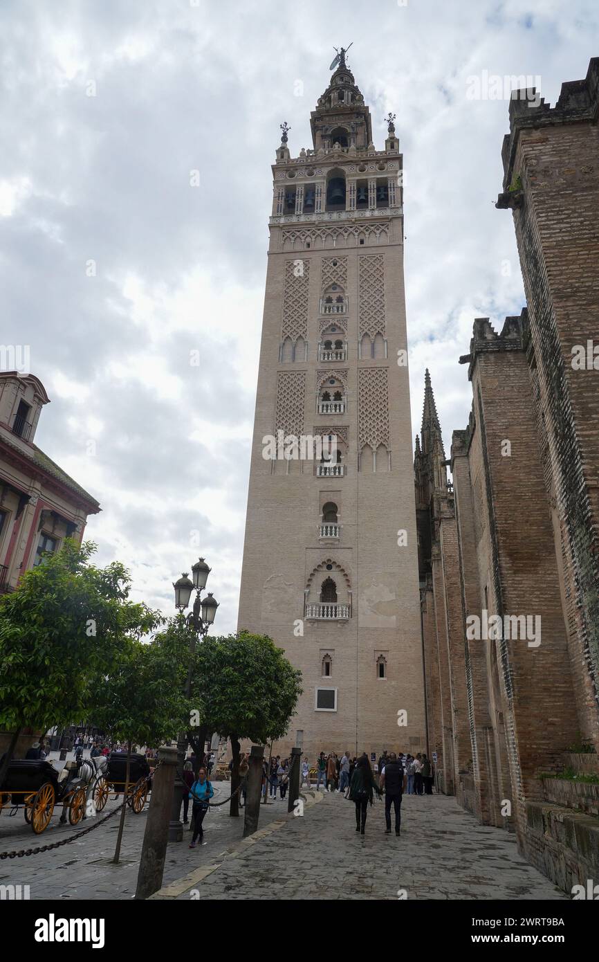 Images of the Giralda of Seville, on March 14, 2024, in Seville ...