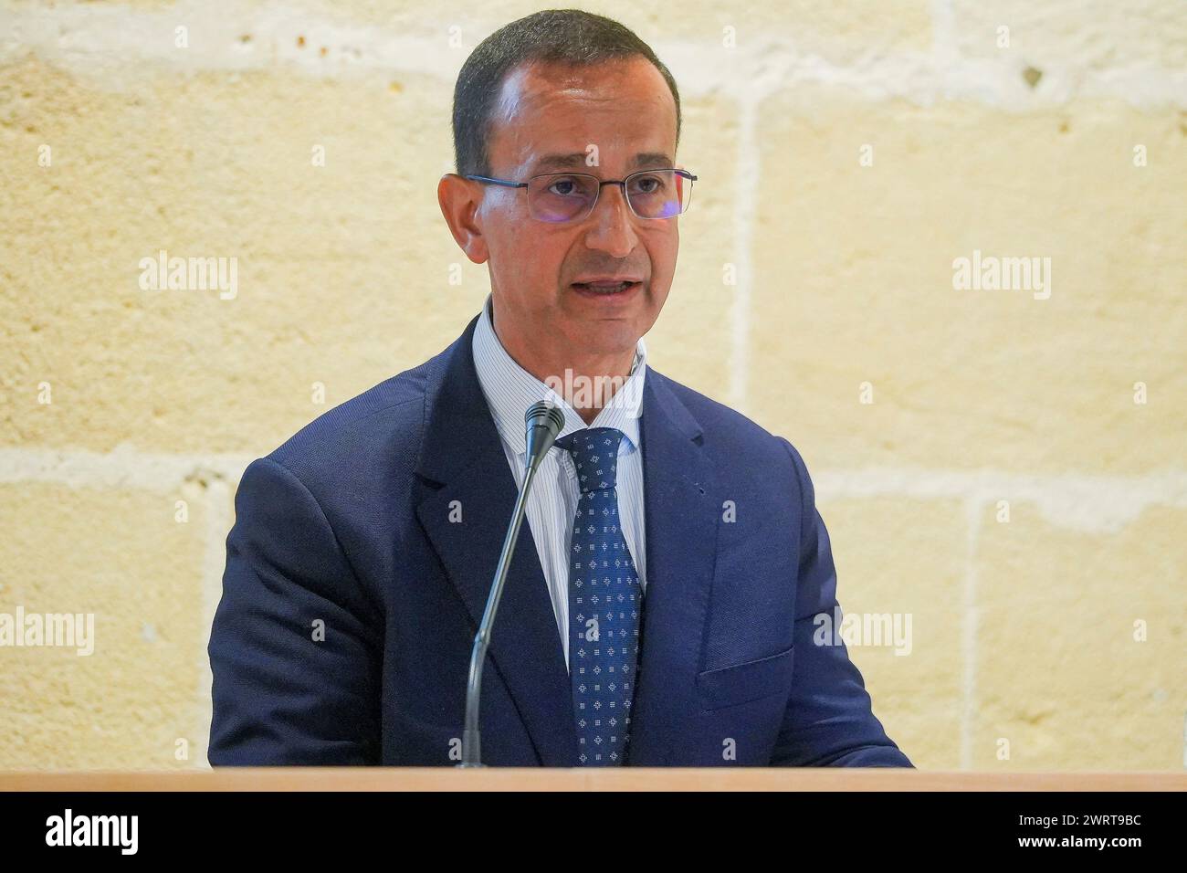 The architect of the Giralda, Eduardo Martínez Moya during the press ...