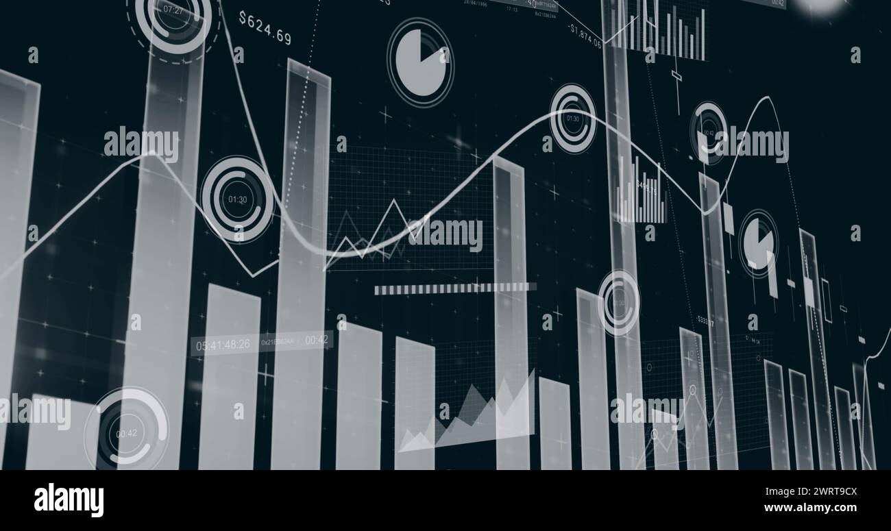 Image of multiple graphs with numbers over loading circles against ...