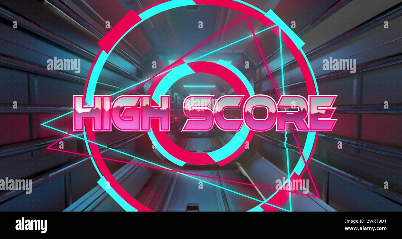 High score text in colorful hi-res stock photography and images - Alamy