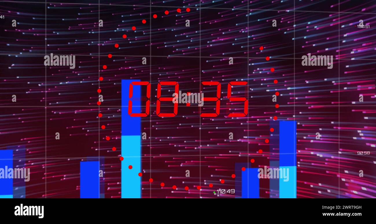 Image of diagrams and world map with countdown over shapes Stock Photo ...