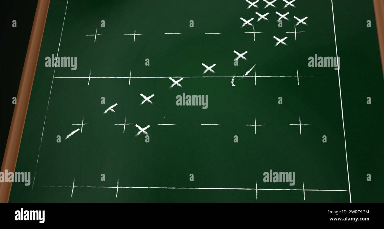 Image of drawing of game plan over green background Stock Photo - Alamy