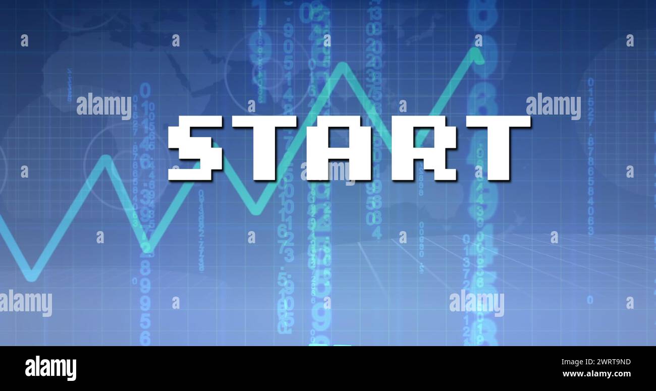 Image of start text over data processing Stock Photo - Alamy