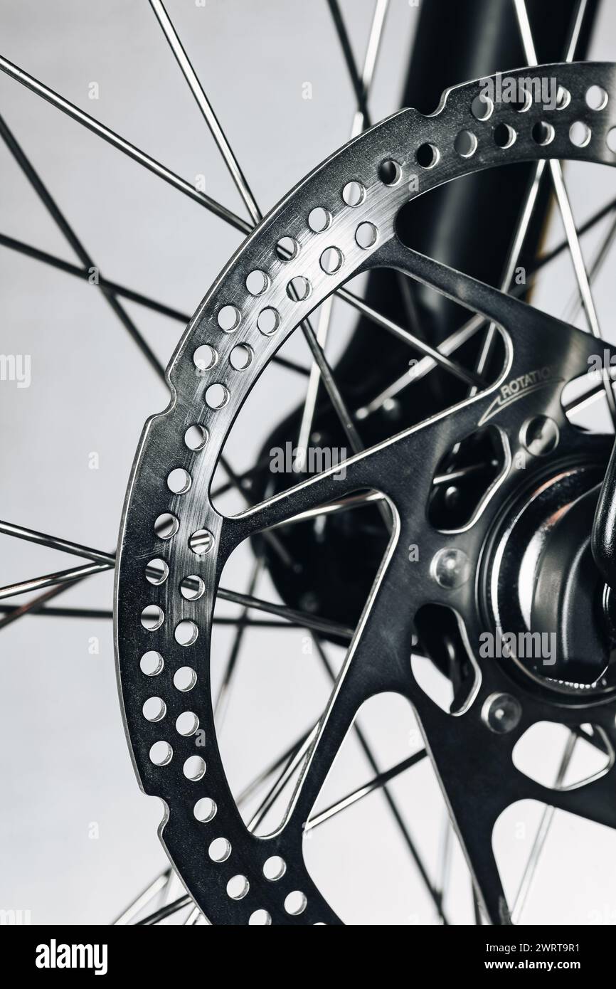 Mountain bike front wheel with mechanical disc brake Stock Photo - Alamy