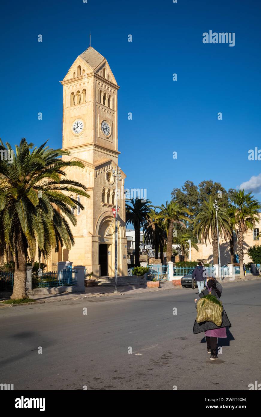 The tower and spire at Enfidha Museum locvated in the former Catholic ...