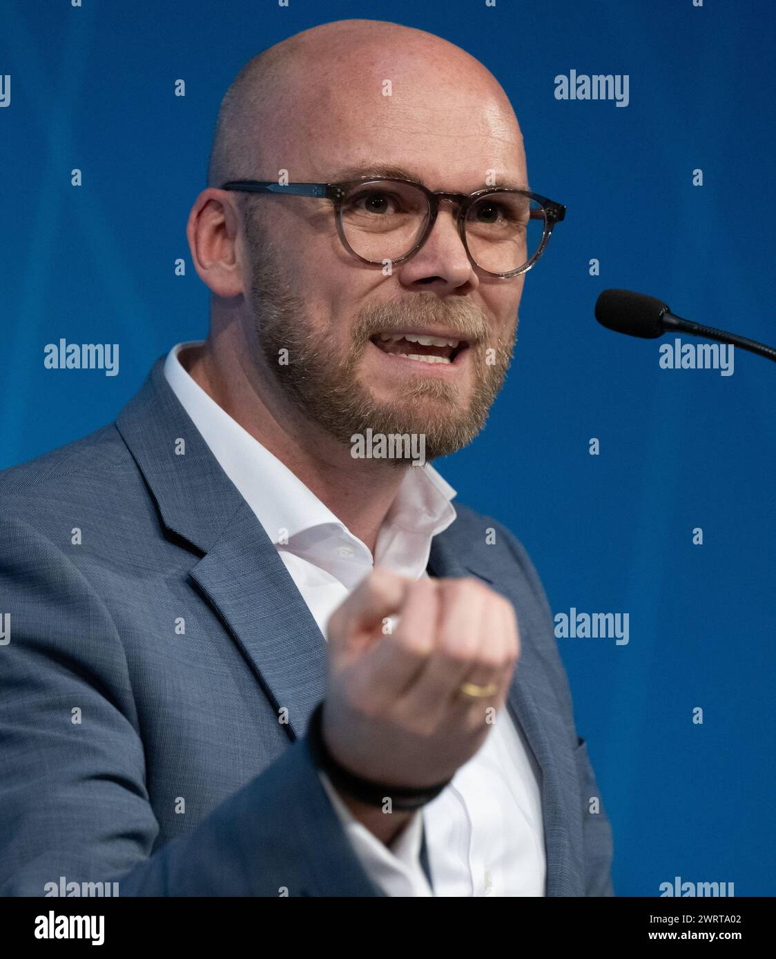 Munich, Germany. 14th Mar, 2024. Fabian Mehring (Free Voters), Digital ...