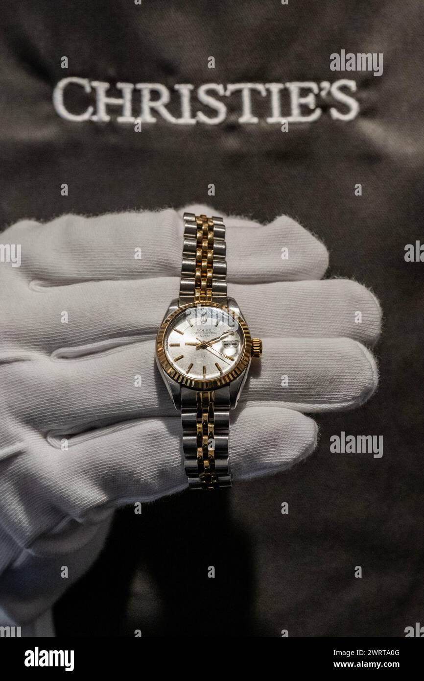 London, UK. 14th Mar, 2024. A Rolex watch (estimate: £2,500-4,000) - A ...