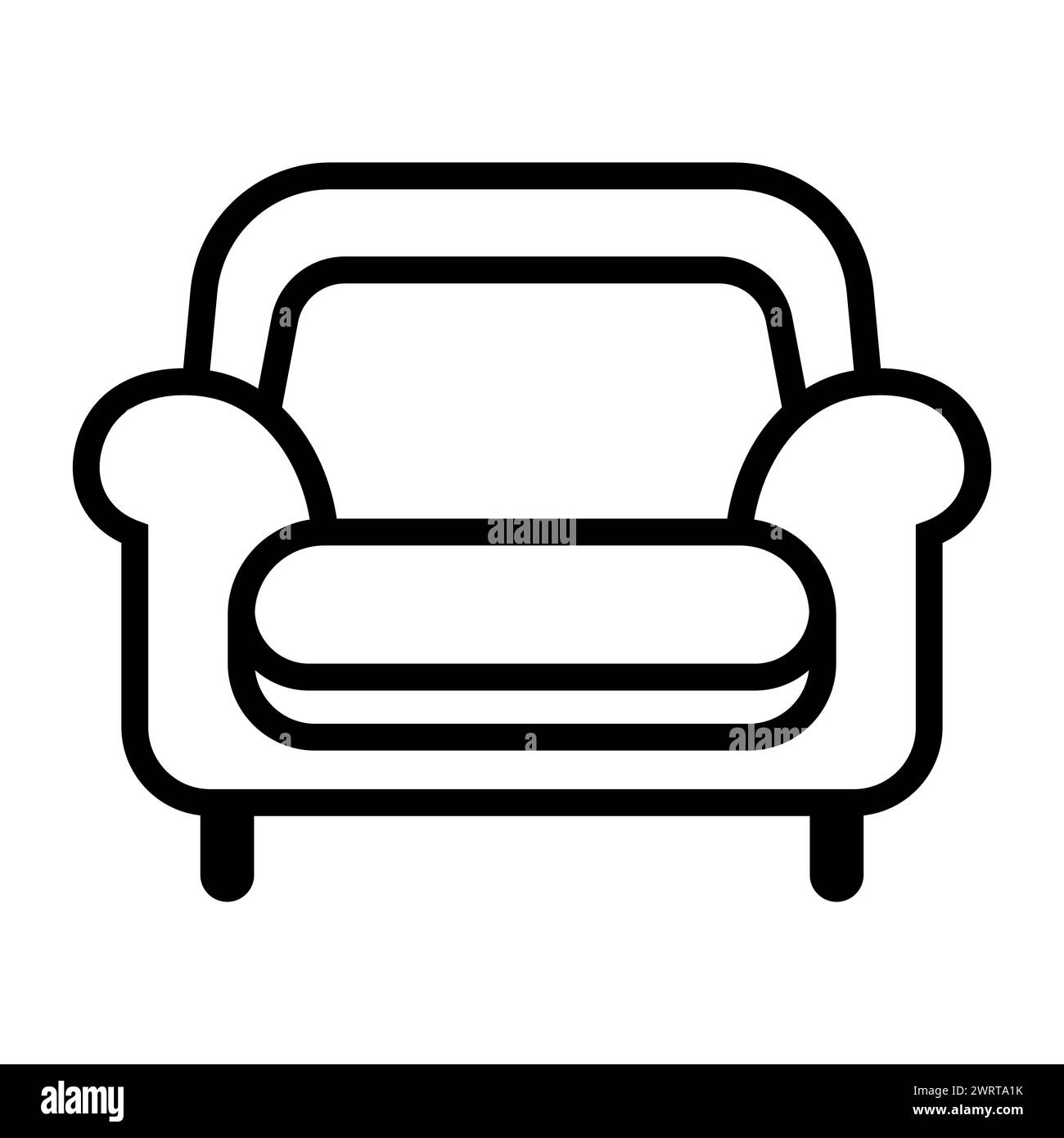 black vector armchair icon on white background Stock Vector Image & Art ...