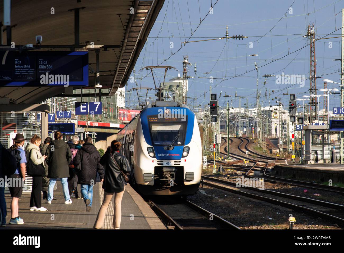National Express regional train in the station Deutz, Cologne, Germany ...