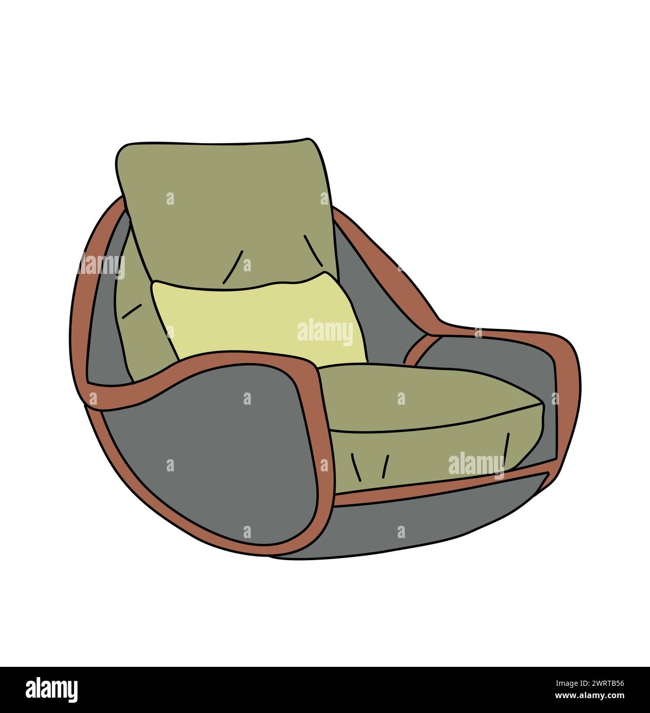 Rocking arm chair vector hand drawn illustration Stock Vector Image ...