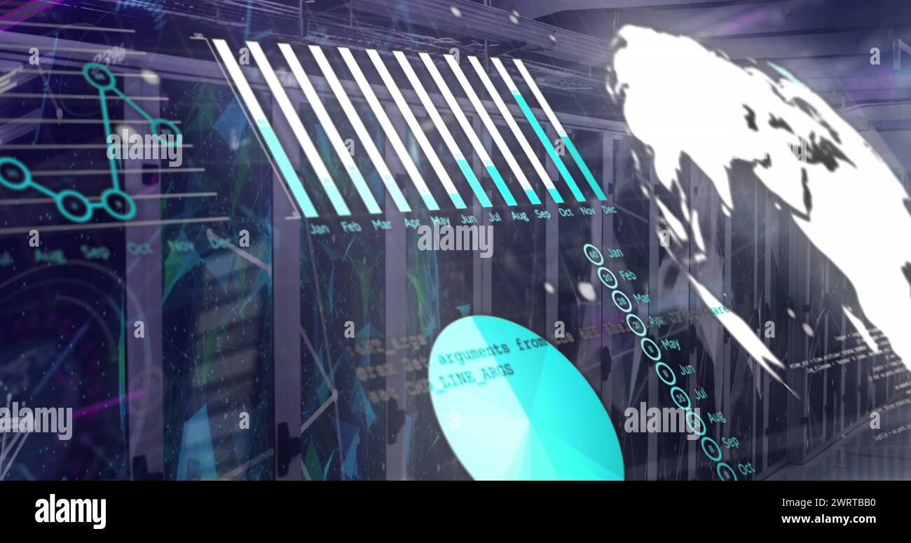 An image of data processing and statistics over a transparent ...