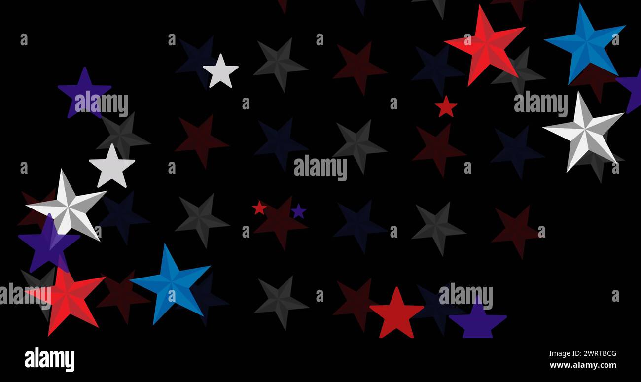 Image of stars of united states of america on black background Stock ...