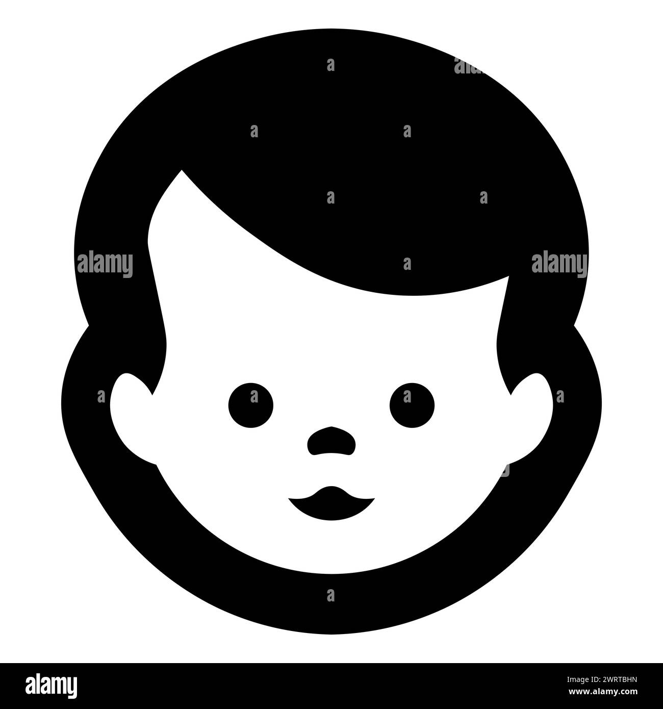 black vector kid icon on white background Stock Vector Image & Art - Alamy