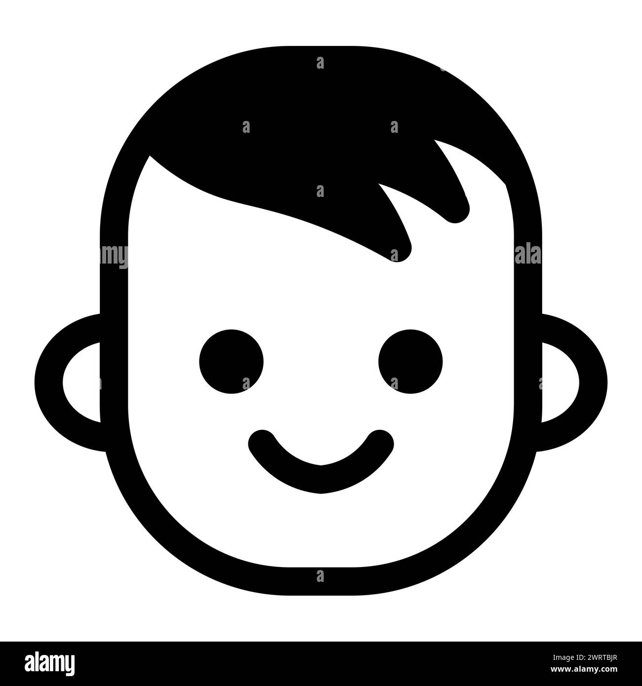 black vector kid icon on white background Stock Vector Image & Art - Alamy