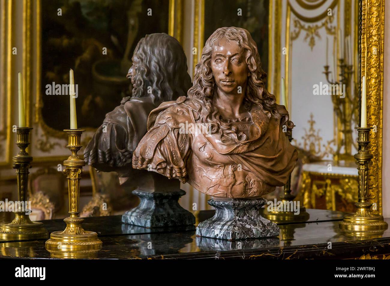 CHANTILLY, FRANCE - MAY 14, 2015: This is bust of the Prince de Conde ...