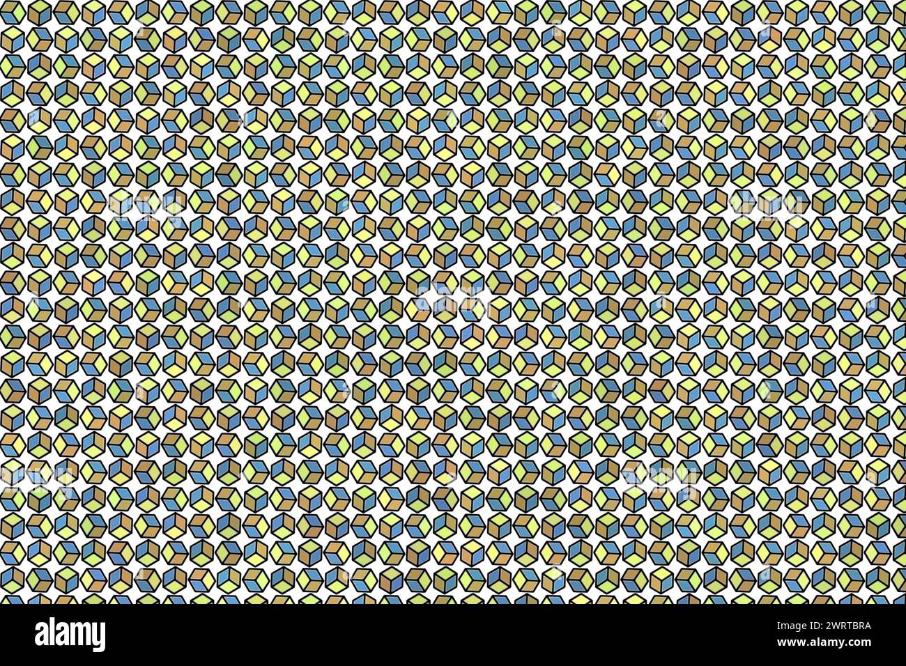 Pattern of small cubes with sides with different colors, arranged in ...